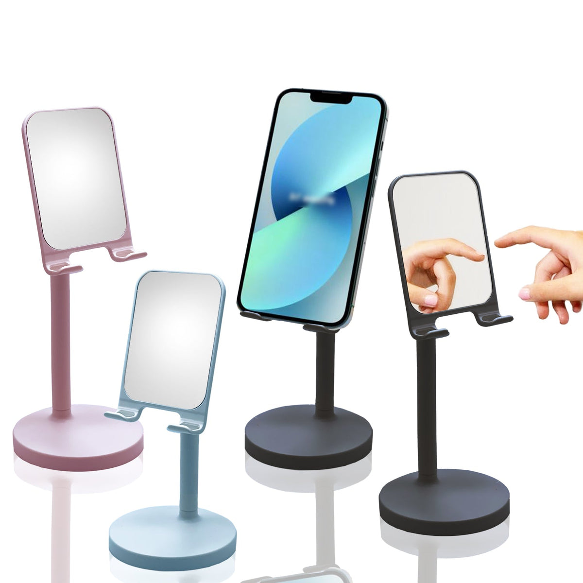 Cell Phone & iPad Stand with Mirror | Adjustable View Angle & Height ...